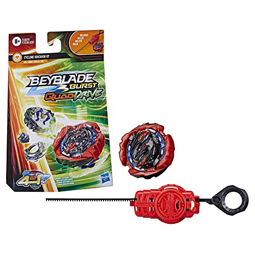 BEYBLADE Burst QuadDrive Cyclone Roktavor R7 Spinning Top Starter Pack - Stamina/Defense Type Battling Game with Launcher, Toy for Kids