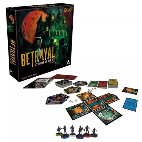 Avalon Hill Hasbro Gaming Betrayal at The House on The Hill 3rd Edition Cooperative Board Game,Ages 12 and Up,3-6 Players,50 Chilling Scenarios