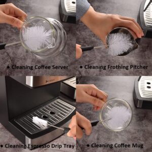 Espresso Brush Machine Cleaning Brush - CAFEMASY 5pcs Coffee Machine Cleaning Brush Pack Barista Tools for Cleaning Espresso Machine Group Head Steam Wand Milk Frother Drip Tray Coffee Mug