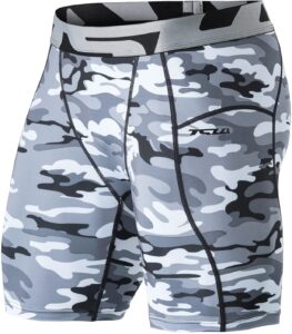 tsla men's athletic compression shorts, sports performance active cool dry running tights, hyper control military camo grey, small