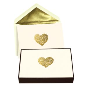 designer greetings monogrammed blank note cards, embossed heart symbol monogram (10 cards with envelopes), letter y (622-00156-005)