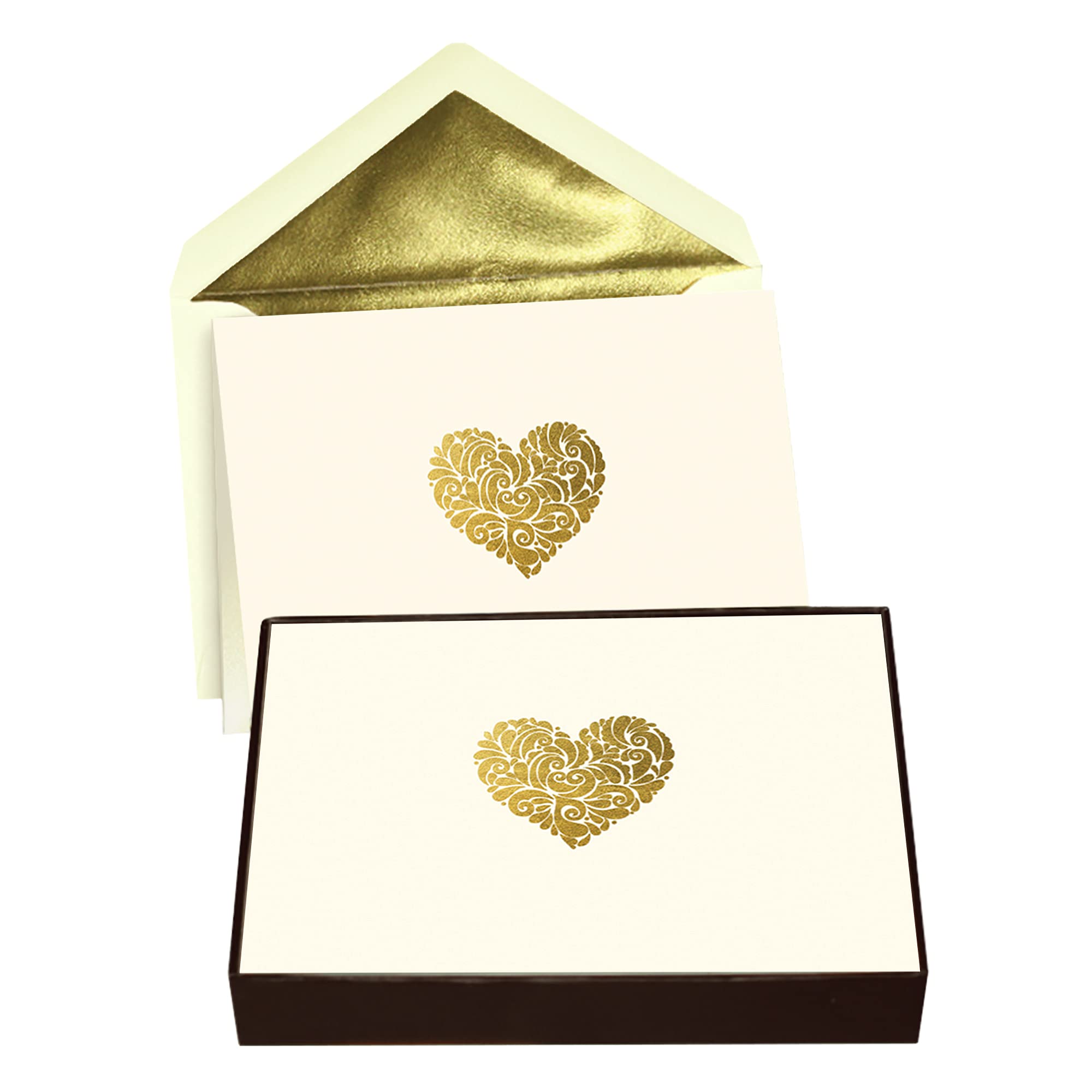 Designer greetings Monogrammed Blank Note Cards, Embossed Heart Symbol Monogram (10 Cards with Envelopes), Letter Y (622-00156-005)