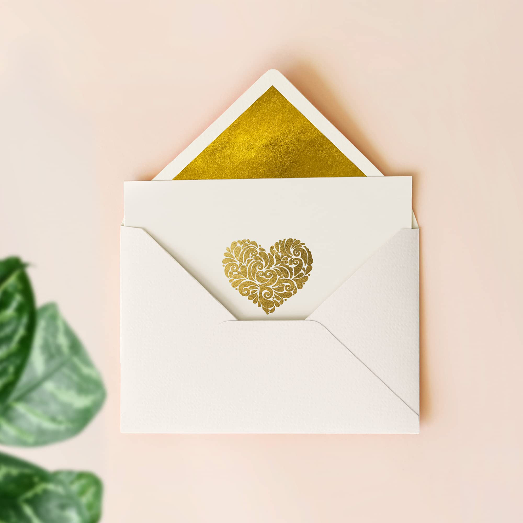 Designer greetings Monogrammed Blank Note Cards, Embossed Heart Symbol Monogram (10 Cards with Envelopes), Letter Y (622-00156-005)