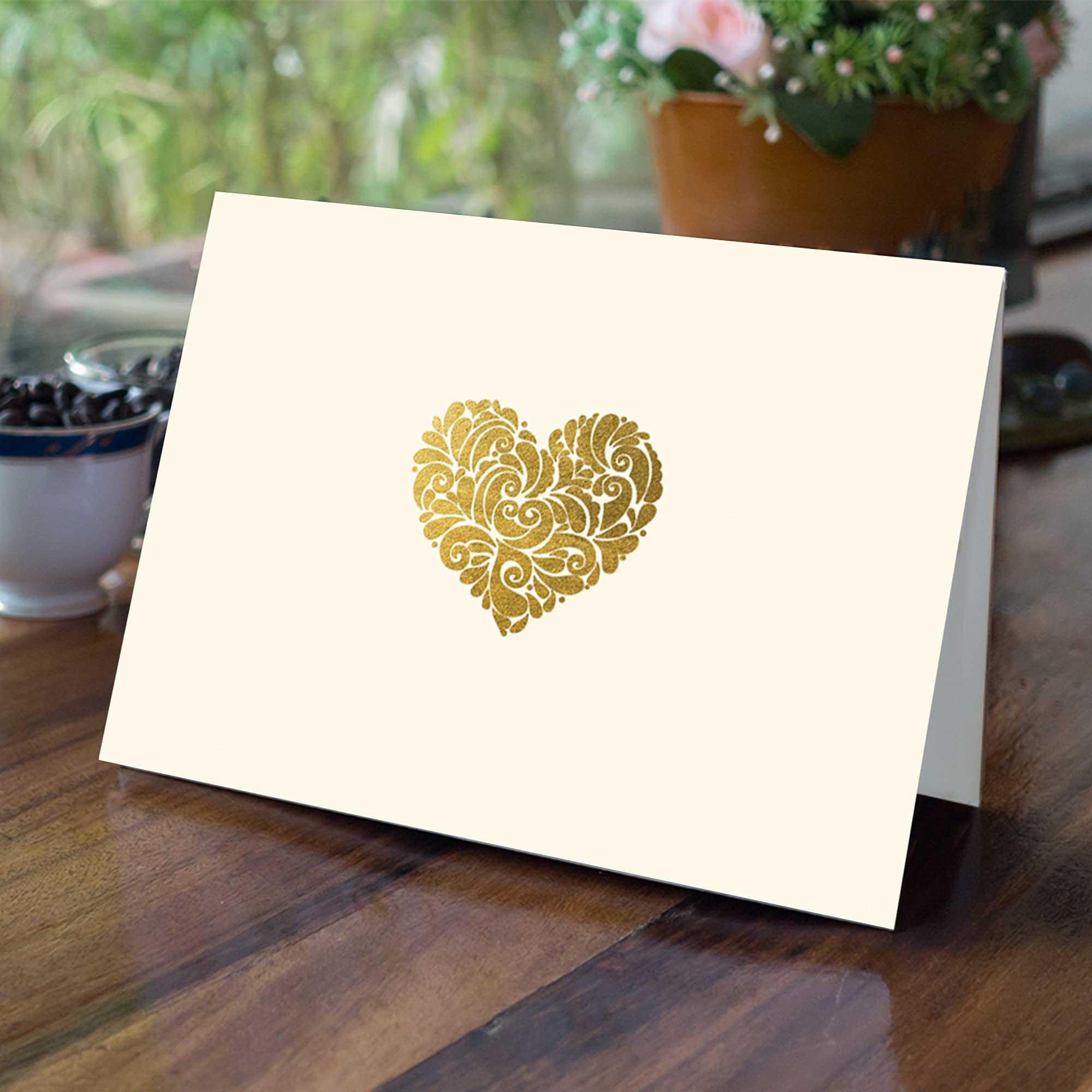 Designer greetings Monogrammed Blank Note Cards, Embossed Heart Symbol Monogram (10 Cards with Envelopes), Letter Y (622-00156-005)