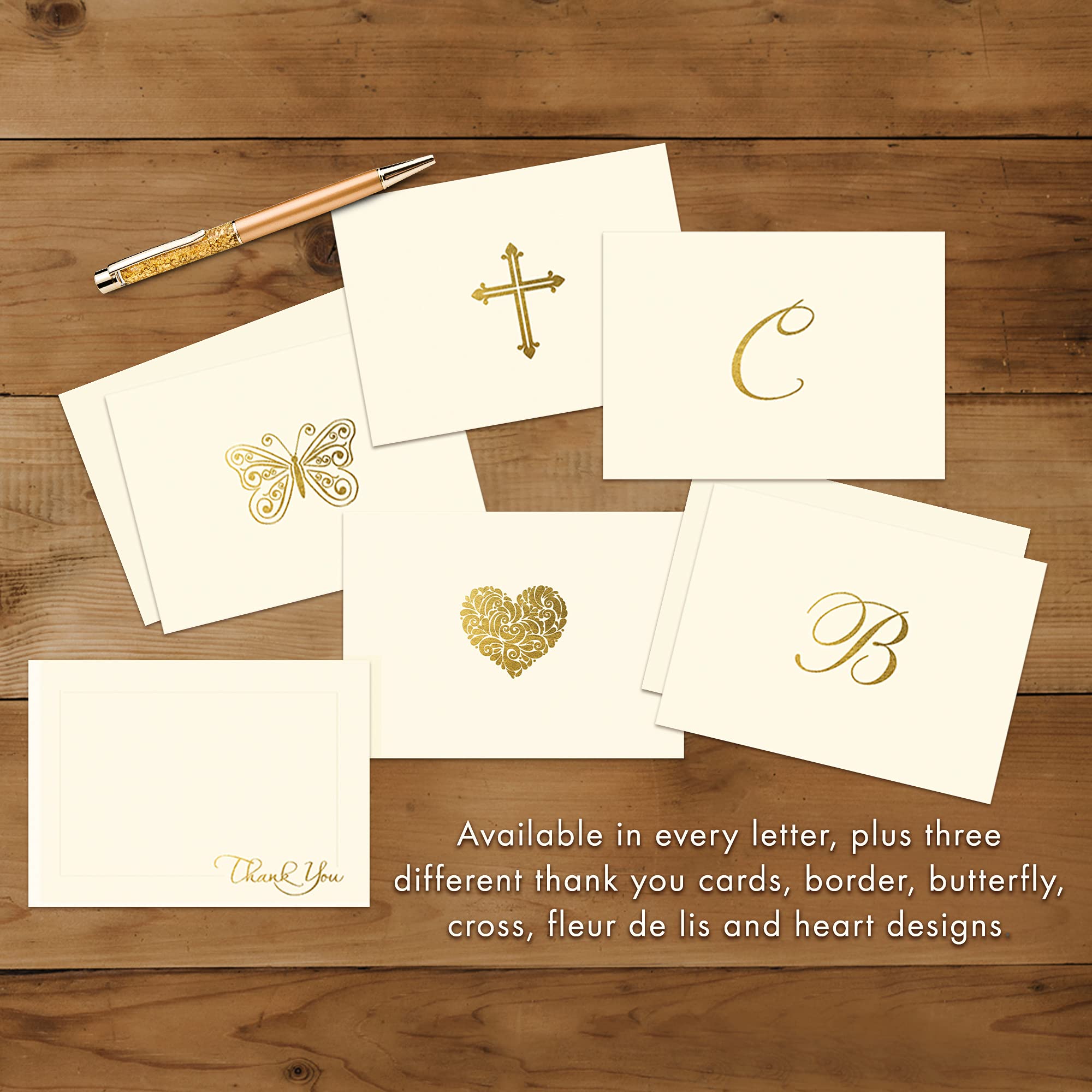 Designer greetings Monogrammed Blank Note Cards, Embossed Heart Symbol Monogram (10 Cards with Envelopes), Letter Y (622-00156-005)