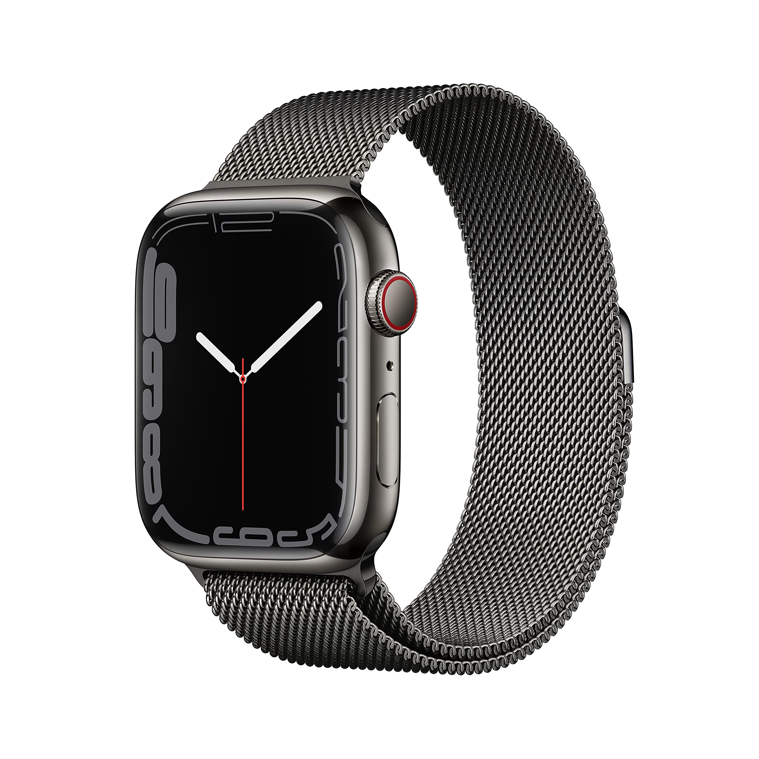 Apple Watch Series 7 [GPS + Cellular 45mm] Smart watch w/Graphite Stainless Steel Case with Graphite Milanese Loop. Fitness Tracker, Blood Oxygen & ECG Apps, Always-On Retina Display, Water Resistant