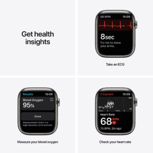 Apple Watch Series 7 [GPS + Cellular 45mm] Smart watch w/Graphite Stainless Steel Case with Graphite Milanese Loop. Fitness Tracker, Blood Oxygen & ECG Apps, Always-On Retina Display, Water Resistant