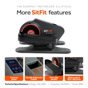 SITFIT, Sit Down and Cycle! Powered Foot Pedal Exerciser for Seniors, Under Desk Elliptical Exercise Bike, Leg Exerciser While Sitting. Peddler Exerciser Mini Bike, Portable Rehabilitation Equipment.