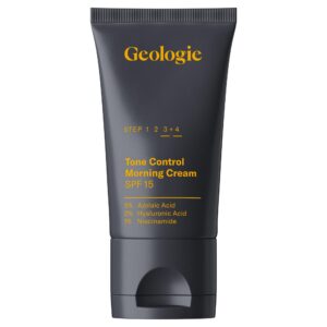 geologie tone control face cream with spf15 | daily hyaluronic acid & spf15 face cream that provides you with all day moisture and sun protection | 50ml | 90 day supply