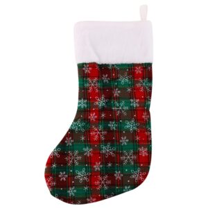 trendy apparel shop large and small snowflakes christmas family holiday deco socks ornaments - large green red