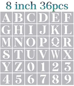 8 inch large letter stencils alphabet stencils for painting on wood, stencil letters numbers stencils for wood wall signs porch diy crafts