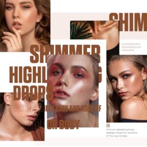 MAEPEOR Shimmer Body Luminizer 5 Colors Moisturizing Glow Illuminator Smooth and Non-sticky Summer Body Highlighter For Face & Body (80ML, 02 Gold)