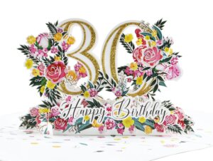 happy 30th birthday pop up 3d greeting card