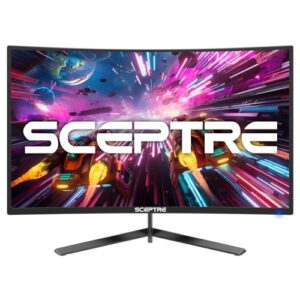 sceptre 24-inch curved gaming monitor 1080p up to 165hz displayport hdmi 99% srgb, amd freesync build-in speakers machine black (c248b-fwt168)