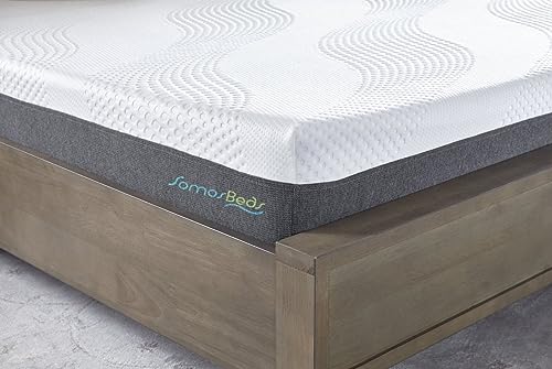 SomosBeds Gel Memory Foam Queen Mattress - Advanced Cooling Mattress with Gel Memory Foam - Queen Size Bed in a Box - 8 Inch, Medium Firm, Full Body Support & Pressure Relief - CertiPUR-US Certified