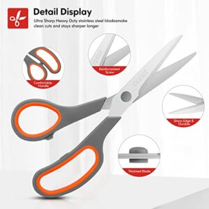 Scissors Bulk 30-Pack, All Purpose Scissors Stainless Steel Sharp Scissors for Office Home General Use Craft Supplies, High/Middle School Classroom Class Older Kids Scissor Set, Right/Left Handed