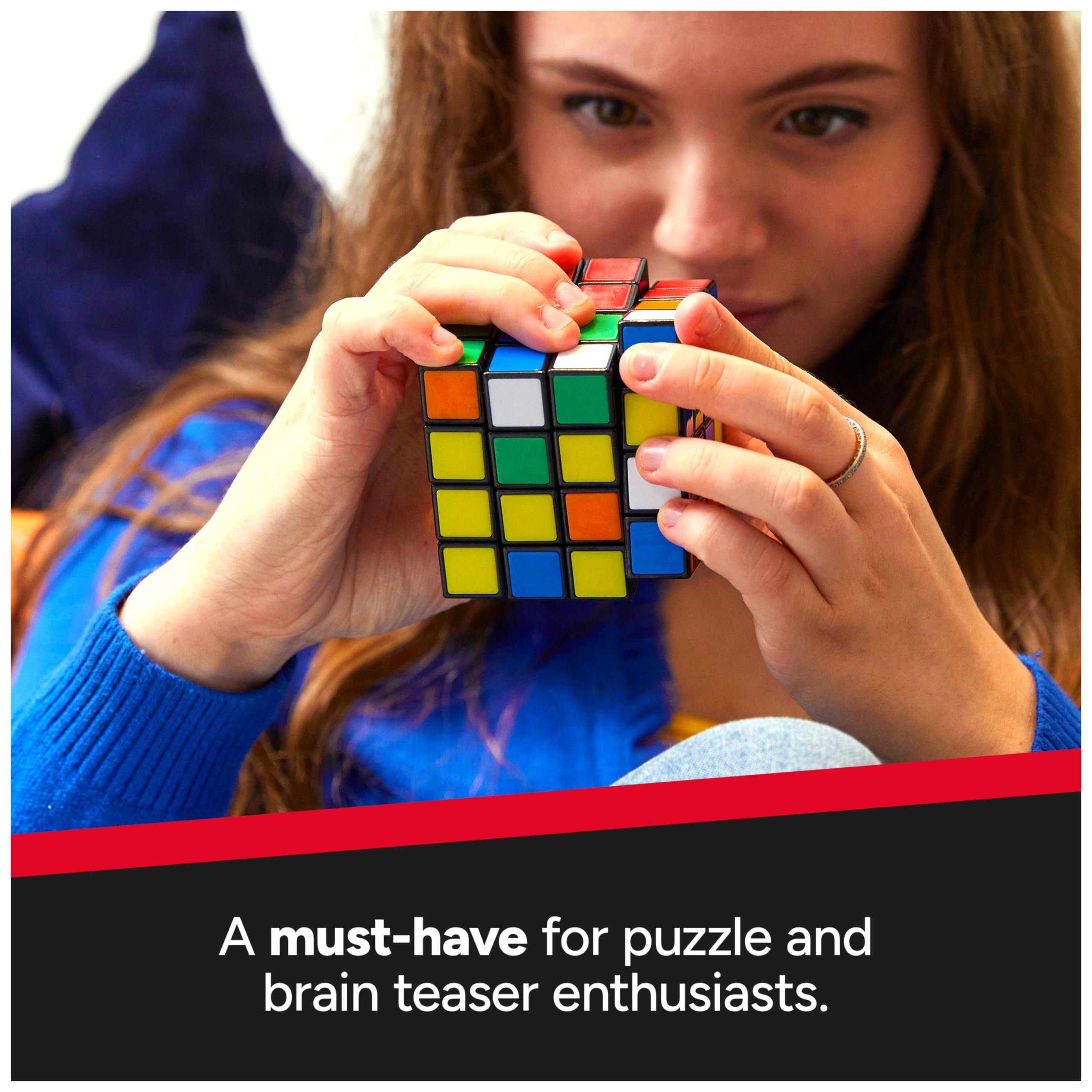 Rubik’s Master, The Official 4x4 Cube Classic Color-Matching Problem-Solving Brain Teaser Puzzle 1-Player Game Toy for Adults & Kids Ages 8+