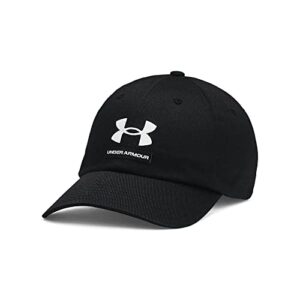 under armour men's branded hat , (001) black / black / white, one size fits most