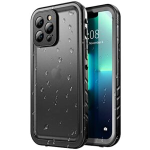 sportlink for iphone 13 pro max waterproof case - shockproof dustproof phone case with screen protector for iphone 13 pro max, full body protective case for iphone 13 pro max cover 6.7'' black