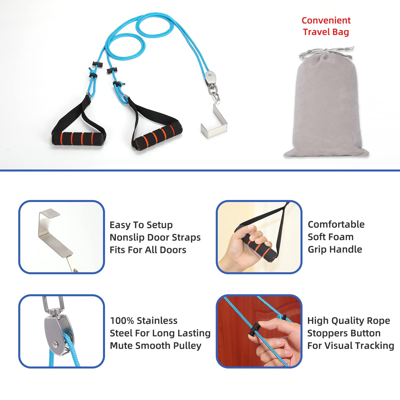 Fanwer Shoulder Pulley - Pulleys for Shoulder Rehab Over Door & Shoulder Pulley for Physical Therapy - Exercise Pulleys for Shoulder Alleviate Shoulder Pain and Recovery