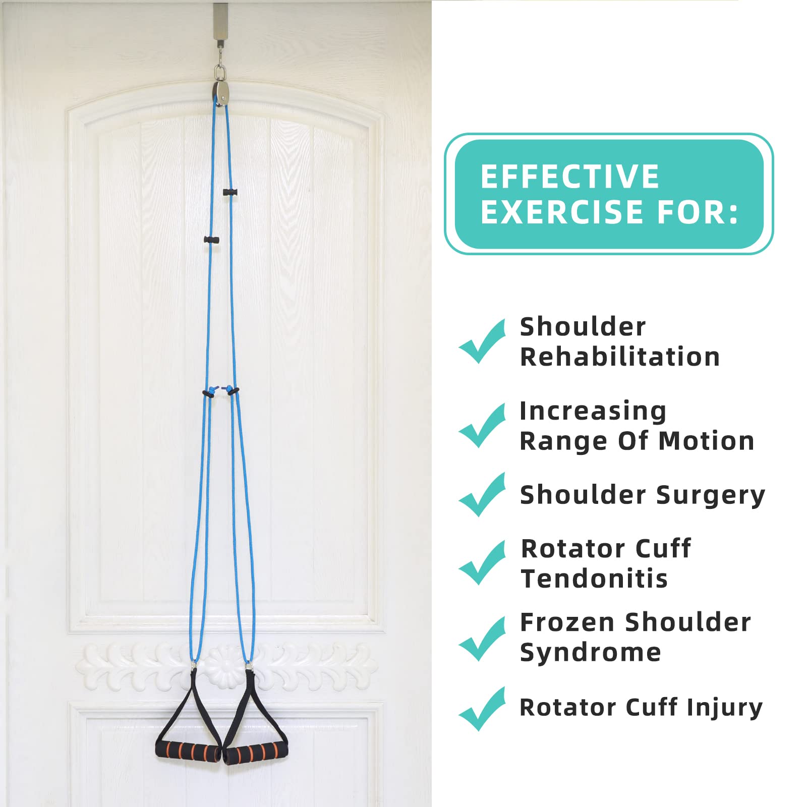 Fanwer Shoulder Pulley - Pulleys for Shoulder Rehab Over Door & Shoulder Pulley for Physical Therapy - Exercise Pulleys for Shoulder Alleviate Shoulder Pain and Recovery