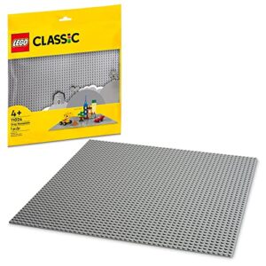 lego classic gray baseplate square 48x48 stud foundation to build, play, and display brick creations, great for city streets, castle, and mountain scenes, 11024