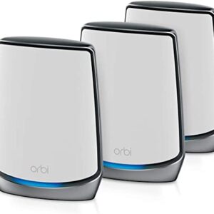 NETGEAR Orbi AX5700 Whole Home Tri-Band Mesh Wi-Fi 6 System (RBK843S) Router with 2 Satellite Extenders (Coverage Up to 7,500 SQ FT, 100 Devices, Up to 5.7Gbps, RBK843S)