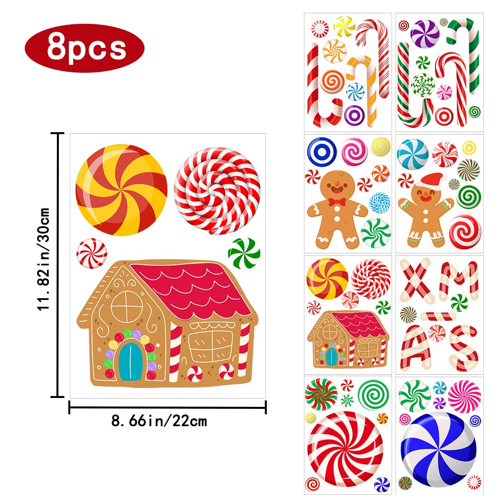 DIYDEC 70PCS Peppermint Floor Decals Stickers, Self-Adhesive Christmas Candy Party Wall Floor Stickers Decals for Christmas Floor Candy Land Decoration