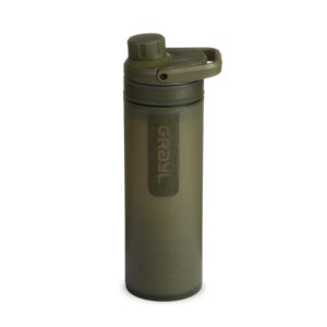 grayl ultrapress 16.9 oz water purifier & filter bottle for hiking, backpacking, survival, travel (olive drab)