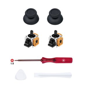 mcbazel 7 in 1 joystick repair kit for ps5 controller, 3d analog joystick thumb sticks replacement thumb caps grips with screwdriver and prying tools compatible with playstation 5 controllers