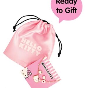 Hello Kitty Sanrio Girls Jewelry Set - Flash Plated 18+3 Necklace and Stud Earrings Officially Licensed