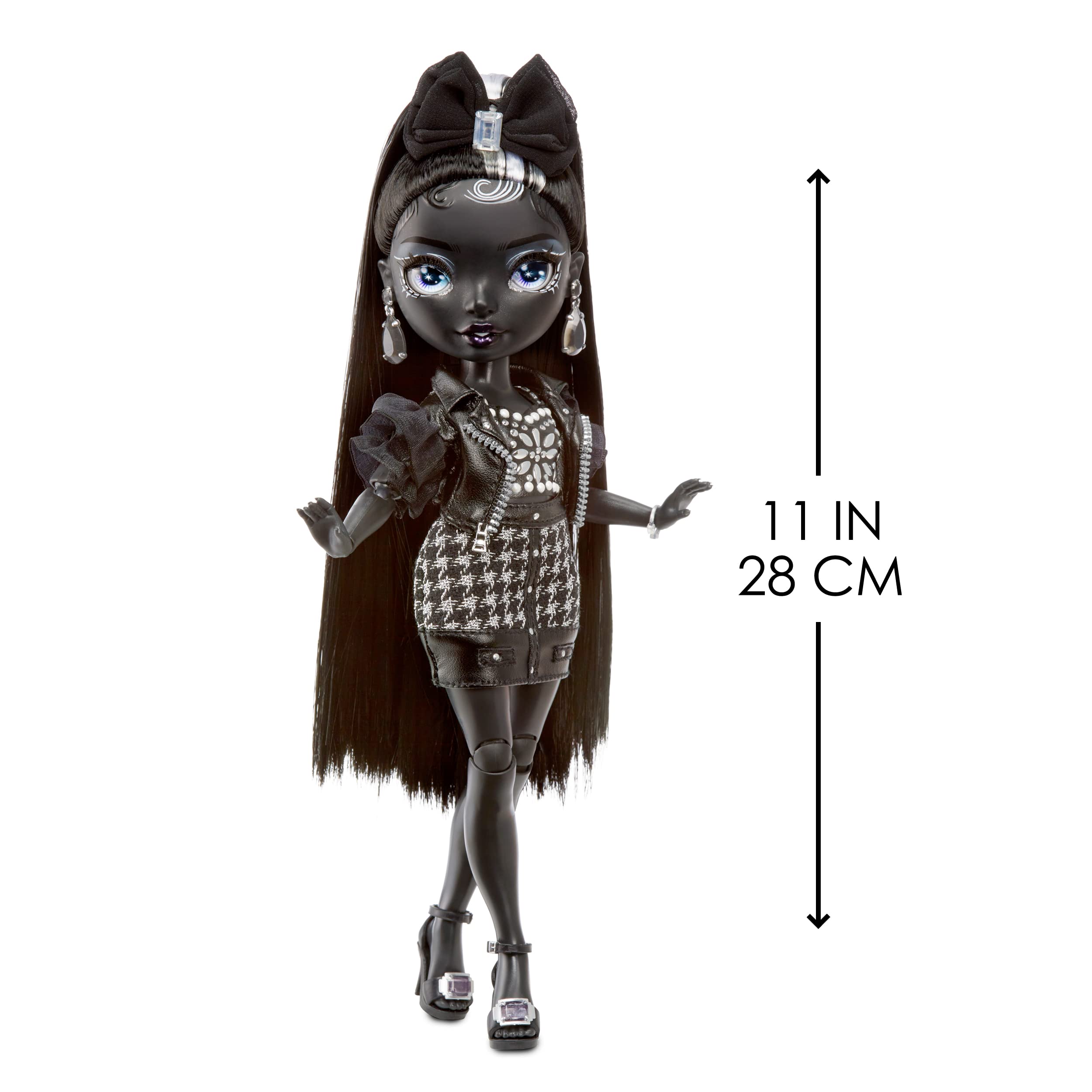 Rainbow High Shadow Series 1 Shanelle Onyx- Grayscale Fashion Doll. 2 Black Designer Outfits to Mix & Match with Accessories, Great Gift for Kids 6-12 Years Old and Collectors, Multicolor, 583554EUC