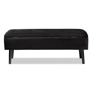 Baxton Studio Caine Benches & Banquettes, Black/Dark Brown