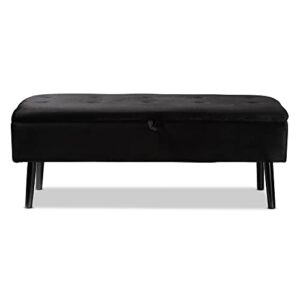 Baxton Studio Caine Benches & Banquettes, Black/Dark Brown