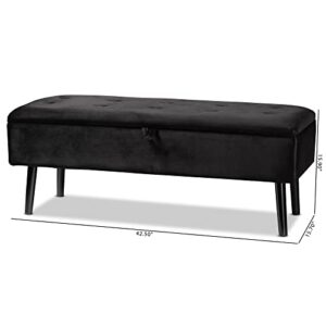 Baxton Studio Caine Benches & Banquettes, Black/Dark Brown