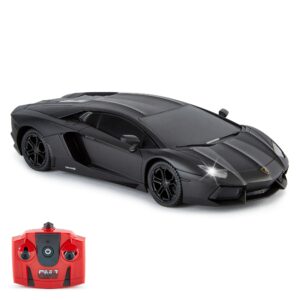 cmj rc cars lamborghini lp700-4 remote control rc car officially licensed 1:24 scale working lights 2.4ghz. great kids play toy auto (black)