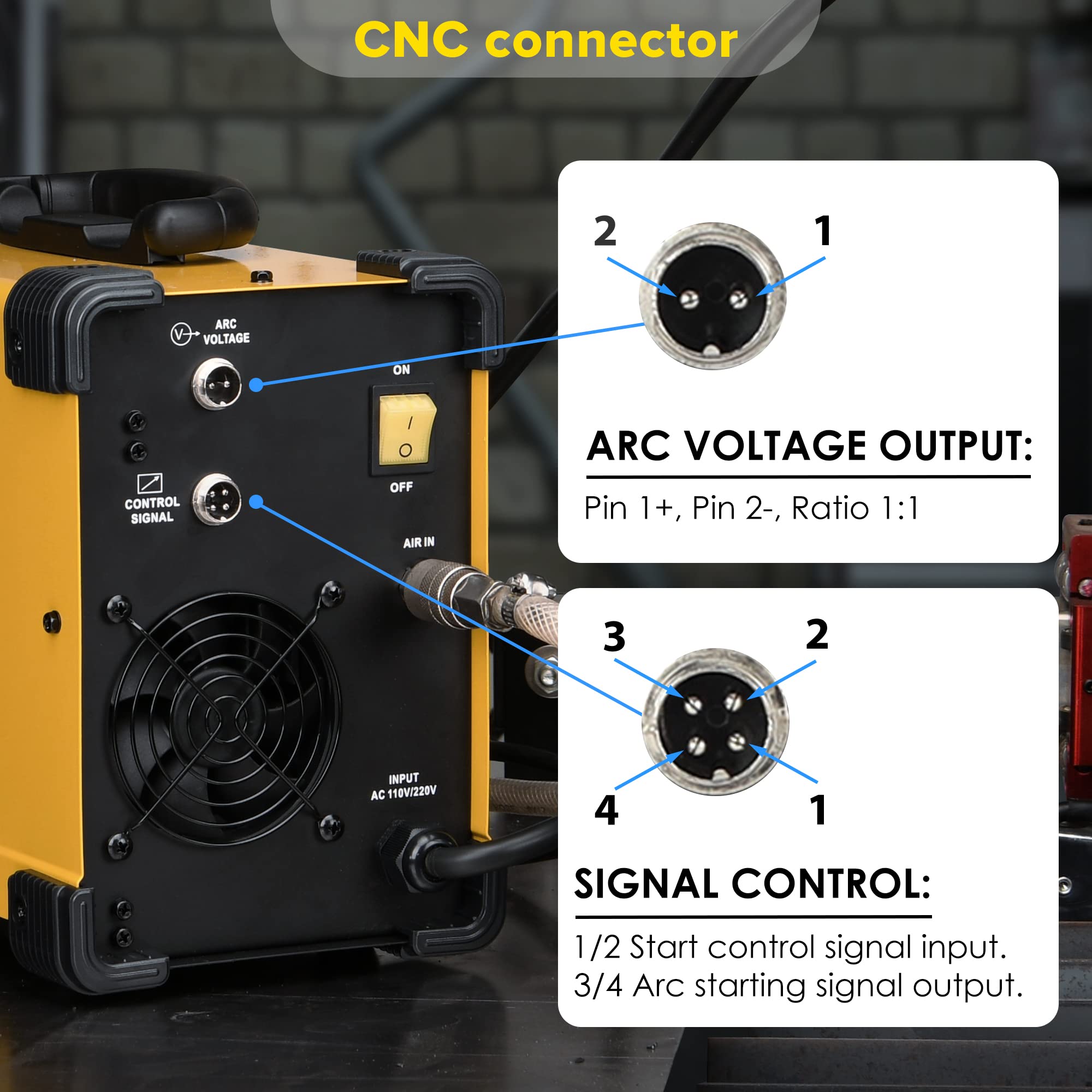 hynade CNC Plasma Cutter Blow Back, Non-HF Pilot Arc Non-Touch 110/220V Plasma Cutting Machine, THC Torch Height Control Enabled (CUT60DN)