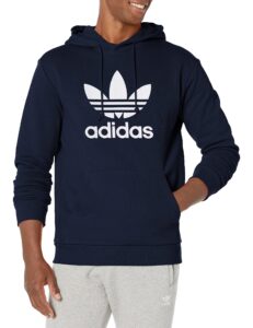 adidas originals men's adicolor classics trefoil hoodie-discontinued, night indigo, small