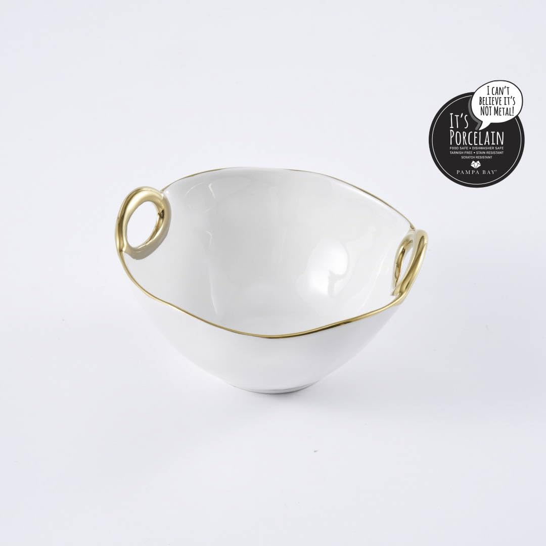 Pampa Bay Medium Bowl with Golden Handles