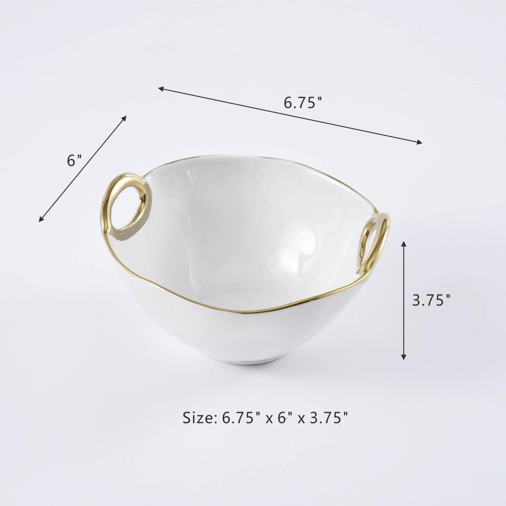 Pampa Bay Medium Bowl with Golden Handles