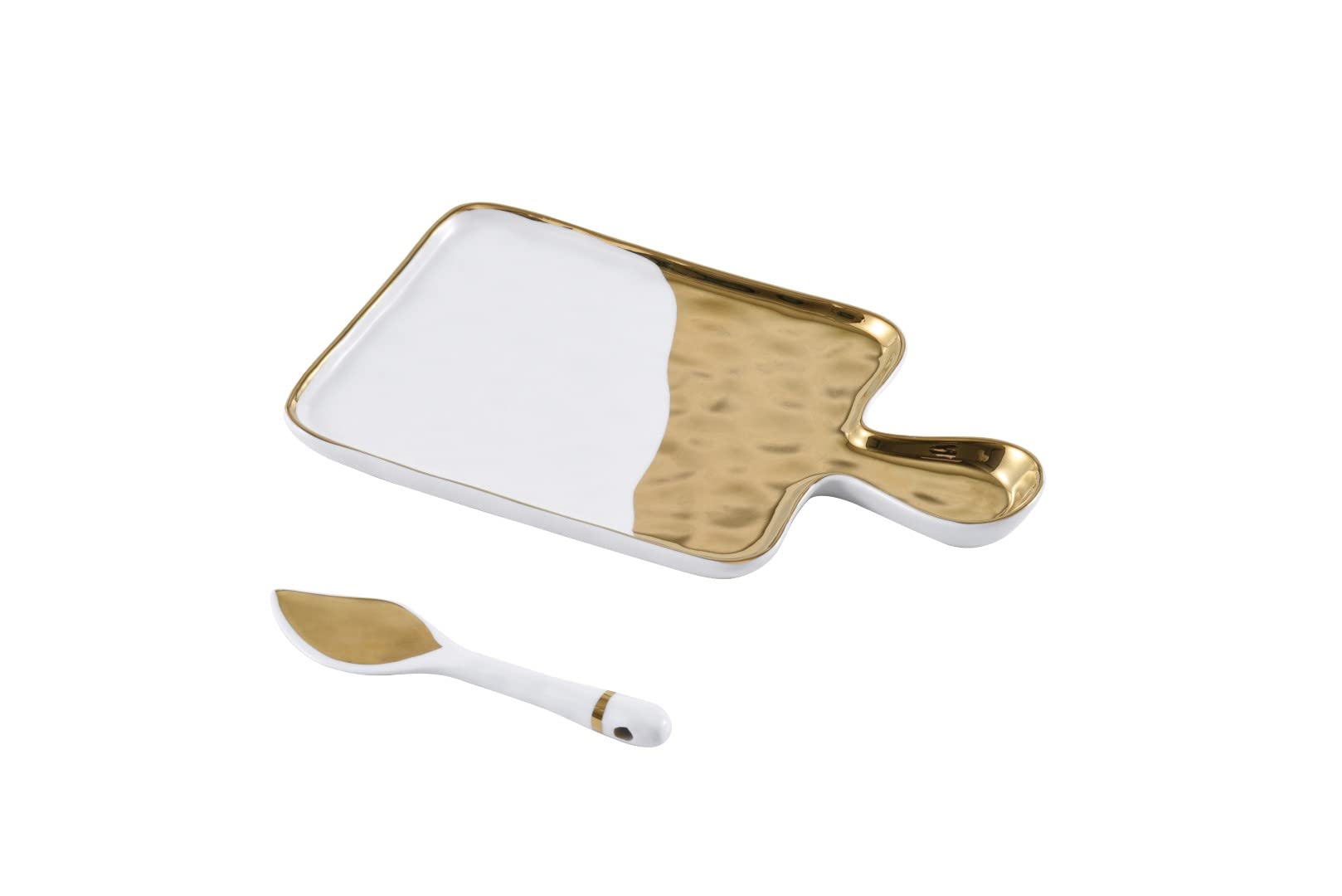 Pampa Bay Get Gifty White and Gold Porcelain Serving Tray