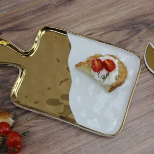 Pampa Bay Get Gifty White and Gold Porcelain Serving Tray