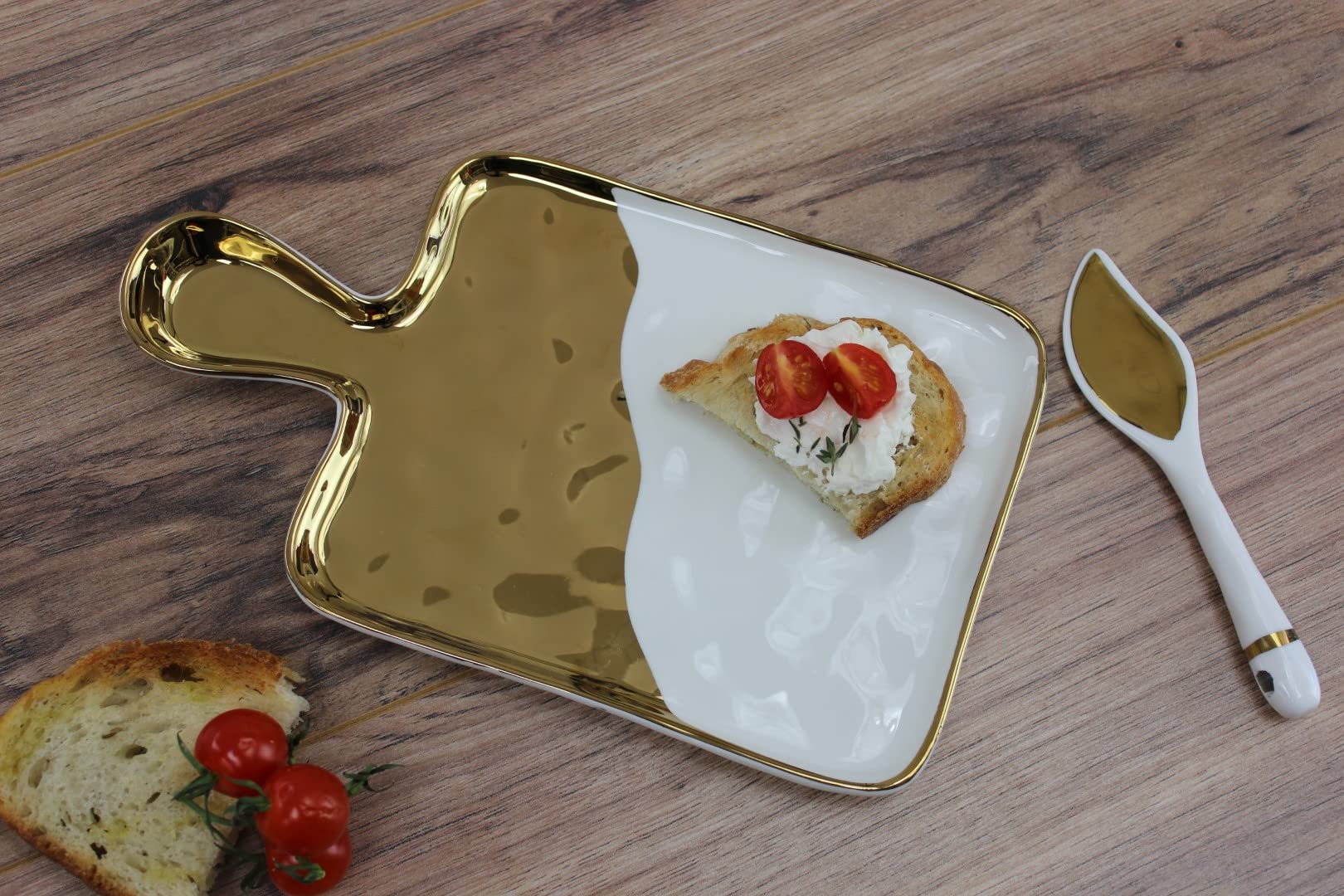 Pampa Bay Get Gifty White and Gold Porcelain Serving Tray