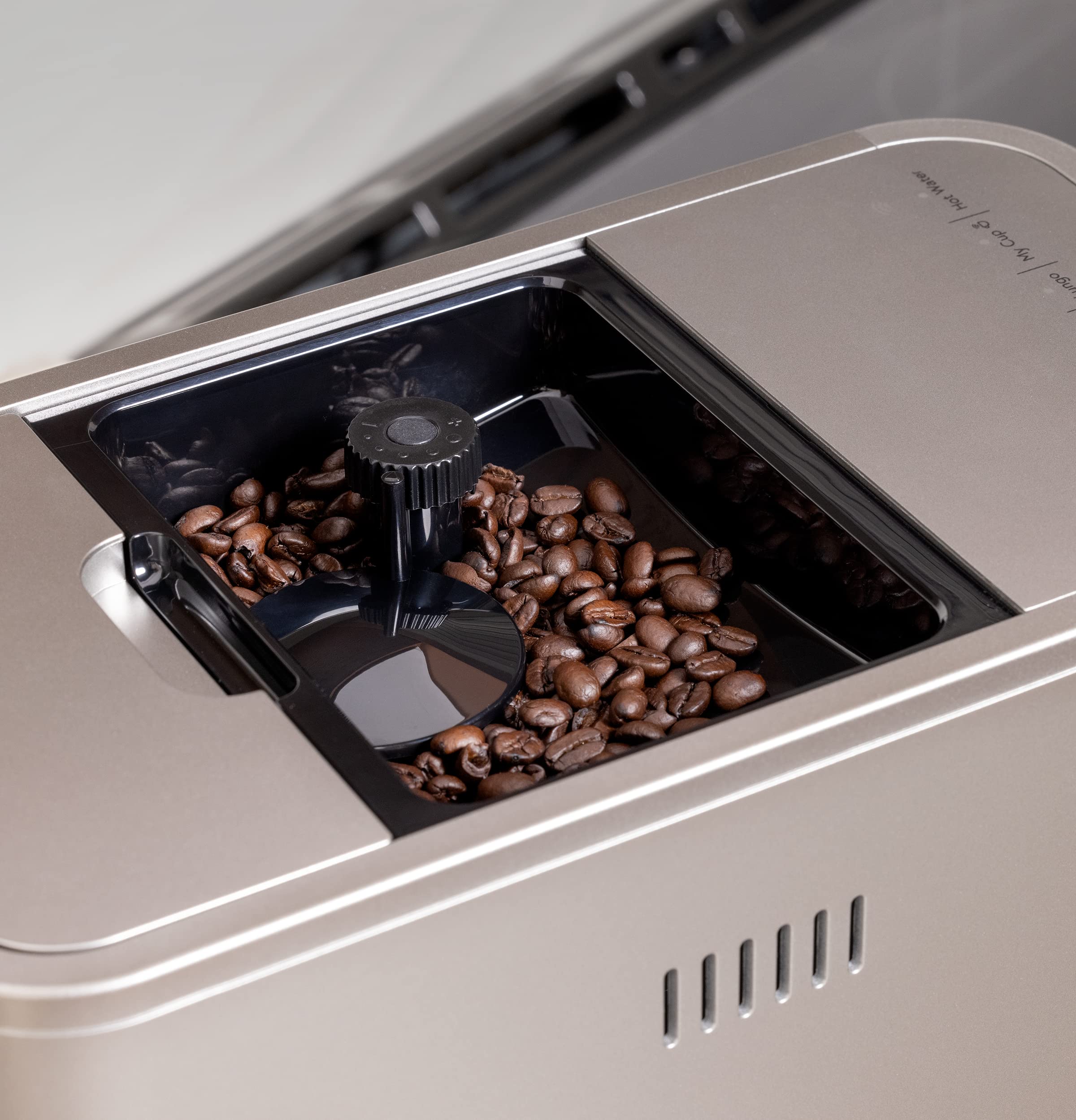 Café Affetto Automatic Espresso Machine | Brew in 90 Seconds | 20 Bar Pump Pressure for Balanced Extraction | Five Adjustable Grind Size Levels | WiFi Connected for Drink Customization | Steel Silver