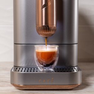 Café Affetto Automatic Espresso Machine | Brew in 90 Seconds | 20 Bar Pump Pressure for Balanced Extraction | Five Adjustable Grind Size Levels | WiFi Connected for Drink Customization | Steel Silver