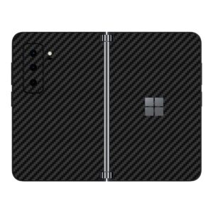 sopiguard sticker skin for 2021 microsoft surface duo 2 2nd gen edge-to-edge front and rear panels vinyl decal (carbon black)