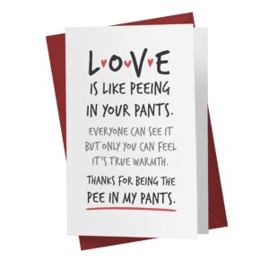 Karto Sweet Funny Birthday Card For Him Her, Large 5.5 x 8.5 Birthday Card For Husband Wife Girlfriend Boyfriend - P Love