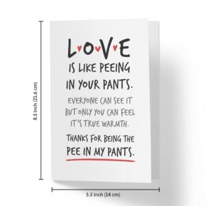 Karto Sweet Funny Birthday Card For Him Her, Large 5.5 x 8.5 Birthday Card For Husband Wife Girlfriend Boyfriend - P Love