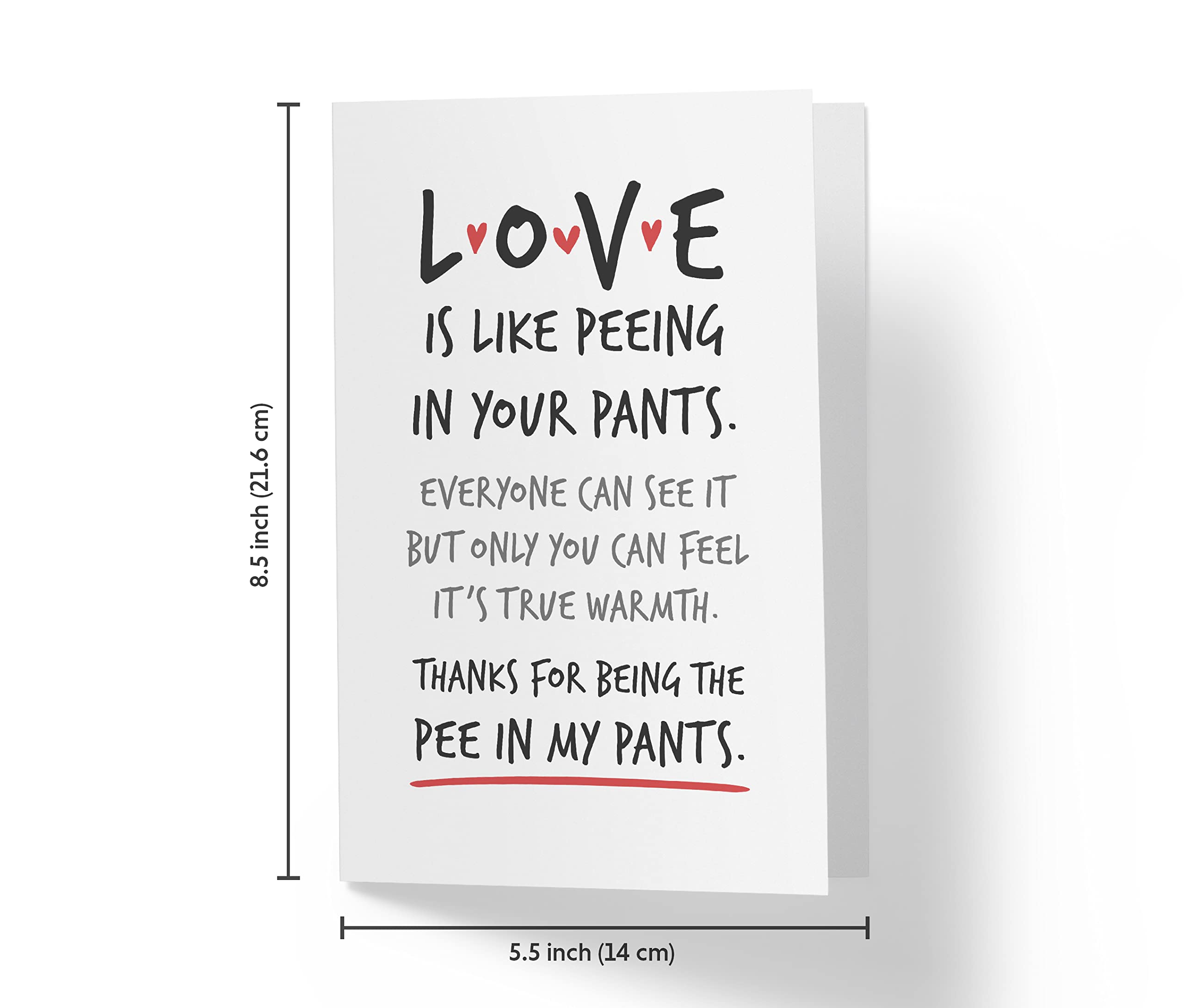 Karto Sweet Funny Birthday Card For Him Her, Large 5.5 x 8.5 Birthday Card For Husband Wife Girlfriend Boyfriend - P Love