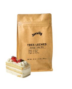 jovvily tres leches sponge cake mix - 1 lb - sweet - moist - easy to make